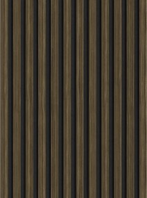 Mexen Lam-F, akustické stěnové lamely 275 × 30 cm, plstěný podklad 8 mm, technická dýha, eben královský, S105-275307-3015-020