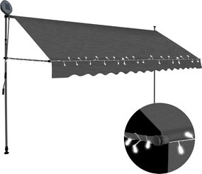 vidaXL Ručně zatahovací markýza s LED světlem 400 cm [145847] Barva: antracitová