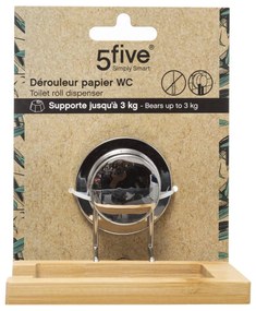 Držák na toaletní papír Venterra, bambus/s chromovými prvky