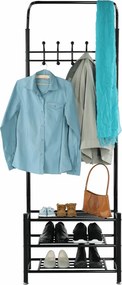 Věšák s botníkem, černý kov, BARNUM