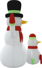 vidaXL Nafukovací rodinka sněhuláků s LED diodami 500 cm [345387]