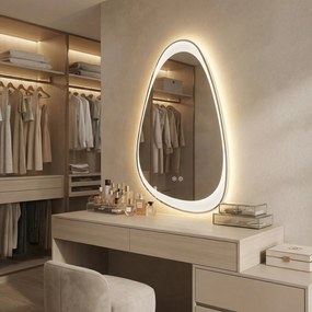 Tutumi Zrcadlo 90x50 cm s vyhříváním a regulovatelným LED osvětlením HOM-01517
