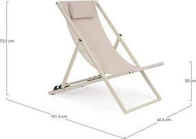 Béžové kovové zahradní lehátko Taylor – Bizzotto