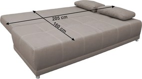 Pohovka, látka šedobéžová Taupe/polštáře krémová,RASTY