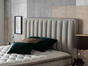 Čalouněná postel STONE NEW s matrací - béžová 90 × 200 cm