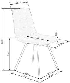 Jídelní židle K402 Halmar Šedá