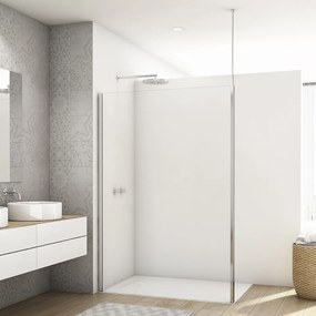 Sanswiss DIVERA D22WI1V Walk-In Pevná stěna samostatná 100 cm Šířka: 1000 mm, Profil: Aluchrom, Sklo: Bílé linky 88