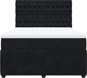 Box spring postel s matrací černá 140x200 cm samet 3294666