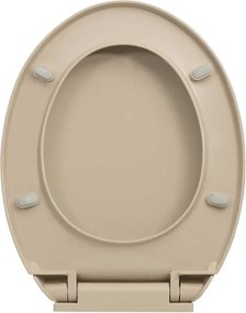 WC sedátko s pomalým sklápěním béžové oválné 145820