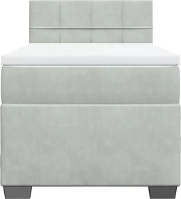 Box spring postel s matrací světle šedá 100x200 cm samet 3288534