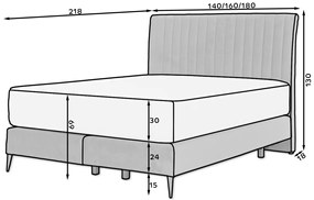 Boxspring SONILO 140/200 (látka Lukso 22)