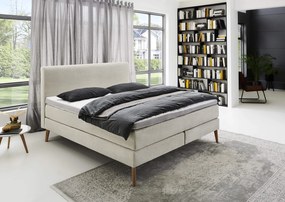 Boxspring postel elina 160 x 200 cm manšestr béžová MUZZA