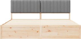 Rám postele s čalouněným čelem s čelo Světle šedá 200 x 200 cm 3398209