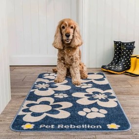 PET REBELLION Běhoun XL Flowers Blue, 57 x 110 cm