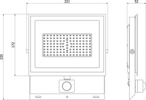 Mexen Luxpro+ LED reflektor s pohybovým senzorem, 70W, studená - 6500K, 7700 lm, bílá - L236-070-65-20