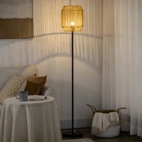 HOMCOM stojací lampa do obývacího pokoje se stínidlem z papírového lana v přírodním vzhledu zvon E27 max. 40 W - Ø 26 x 164H cm