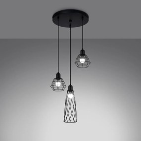 Sollux Lighting Závěsné svítidlo SUBA 3P černé