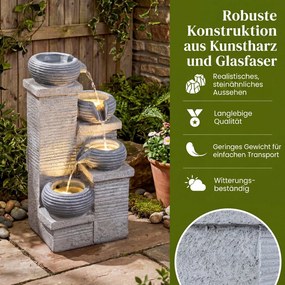 Costway Zahradní fontána s LED světlem Vnitřní fontána vyrobená z pryskyřice