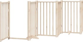 Zábrana pro psy s dvířky skládací 9 panelů 450 cm topol 3155700