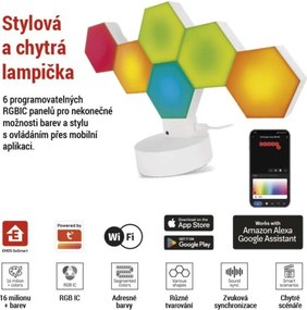 Stolní LED lampa GoSmart Hexagon 6 dílů vícebarevná/bílá