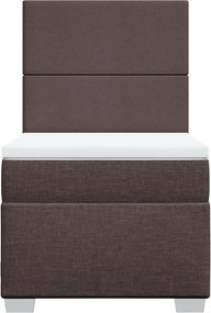Box spring postel s matrací tmavě hnědá 90x200 cm textil 3290367