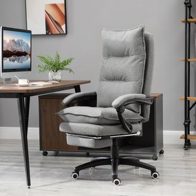 Ergonomická masážní kancelářská židle Vinsetto s výsuvnou podnožkou, výškově nastavitelná, černá pro pohodlí v kanceláři | Aosom.de