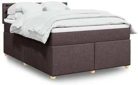 Box spring postel s matrací tmavě hnědá 140x190 cm textil 3286692