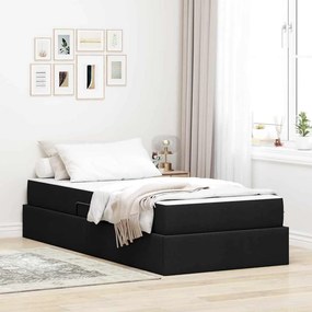 Postel s úložným prostorem a matrací Černá 90 x 190 cm 3399630