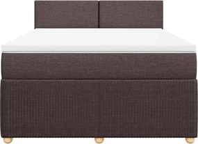 Box spring postel s matrací tmavě hnědá 140x190 cm textil 3289747