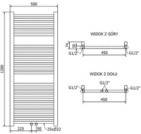 Mexen Mars, topné těleso 1200x500 mm, 417 W, zlatá lesklá, W110-1200-500-00-50