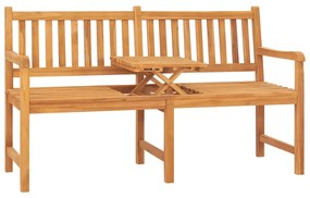 316631 vidaXL 3místná zahradní lavice se stolkem 150 cm masivní teakové dřevo