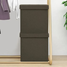 vidaXL Skládací úložné stoličky 2 ks umělý len [247079] Barva: Tmavě šedá