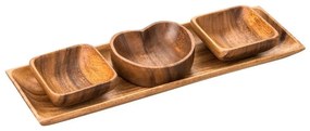 Hnědé dřevěné servírovací misky v sadě 4 ks Kora – Premier Housewares
