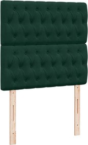 Box spring postel s matrací tmavě zelená 100x200 cm samet 3293143