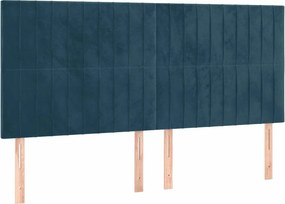 Box spring postel s matrací tmavě modrá 160x200 cm samet 3132811