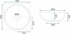 Rea Asanti, umyvadlo na desku 420x420x150 mm, vícebarevné, REA-U7506