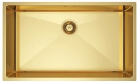 Erga HD, 1-komorový ocelový dřez 740x440x210 mm, zlatá, ERG-MLS-HD7444G