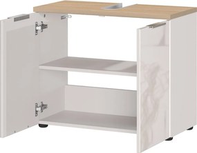 Krémová lesklá skříňka pod umyvadlo 70x58 cm Tavira – Germania
