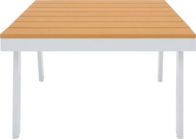 Zahradní set, bílá ocel/dub/světle šedá, PELOR
