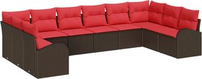 Set pohovek 10 ks Hnědá polyratan 3346224