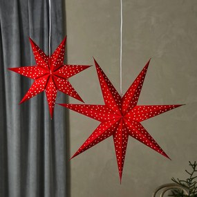 LED závěsná hvězda Blink, sametový vzhled Ø 45cm červená