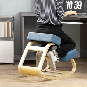 Vinsetto Ergonomická Kolenní Židle z Březového Dřeva, Křeslo pro Udržení Správného Držení Těla s Paměťovou Pěnou a Polyesterovým Polštářem pro Domov …