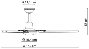 Globo 03806 - Stropní ventilátor FERRO