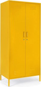 BIZZOTTO Kovová šatní skříň CAMBRIDGE žlutá 185x80 cm 0746908