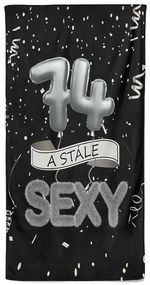Osuška Stále sexy – černá (věk: 74, Velikost osušky: 100x170cm)