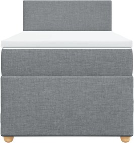 Box spring postel s matrací světle šedá 90x200 cm textil 3286556