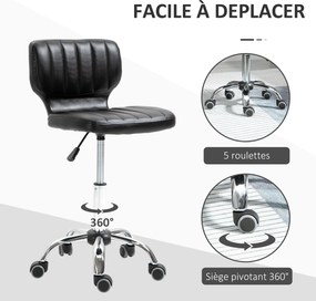HOMCOM Kolektivní Stolička - 360° otočná pracovní stolička - ergonomická stolička - nastavitelná výška sedáku 47-62 cm - polstrovaný syntetický povrc…