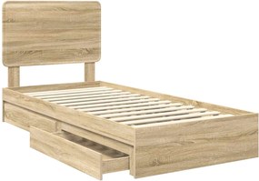Postel s úložným prostorem se zásuvkou Sonoma dub 75 x 190 cm 3412737
