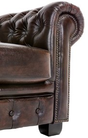 Massive home | Křeslo Chesterfield hnědé z pravé kůže VÝPRODEJ