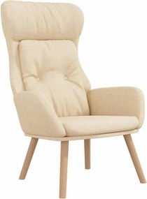 Relaxační křeslo s podnožkou krémové textil 3097752